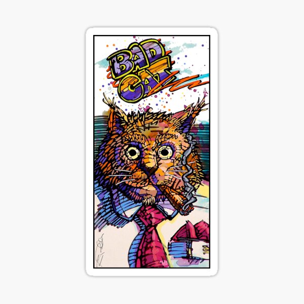 "Bad Cat - Stogie Smoking Kitty is All Business - with TRANSPARENT ...