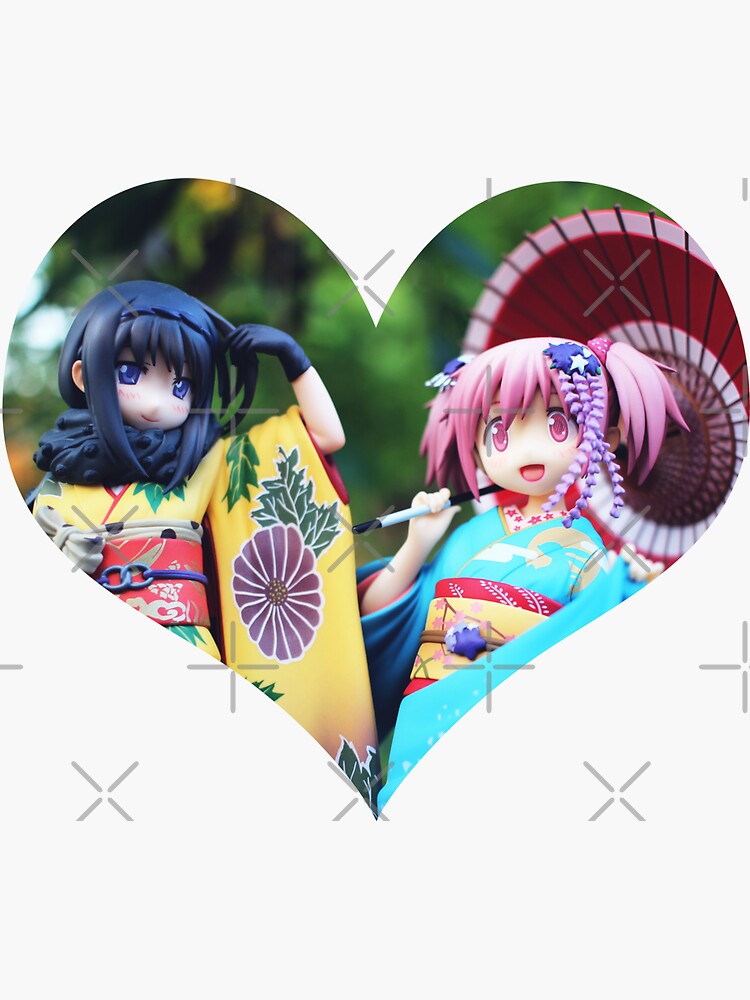 "Kimono Madoka and Homura" Sticker for Sale by bracklain | Redbubble