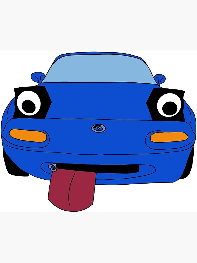 "Blue Mazda Miata MX5 Na Cartoon" Art Print for Sale by chipzza | Redbubble