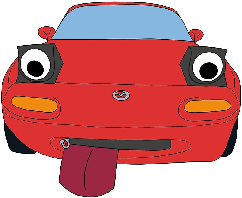 "Red Mazda Miata MX5 Na Cartoon" by chipzza | Redbubble