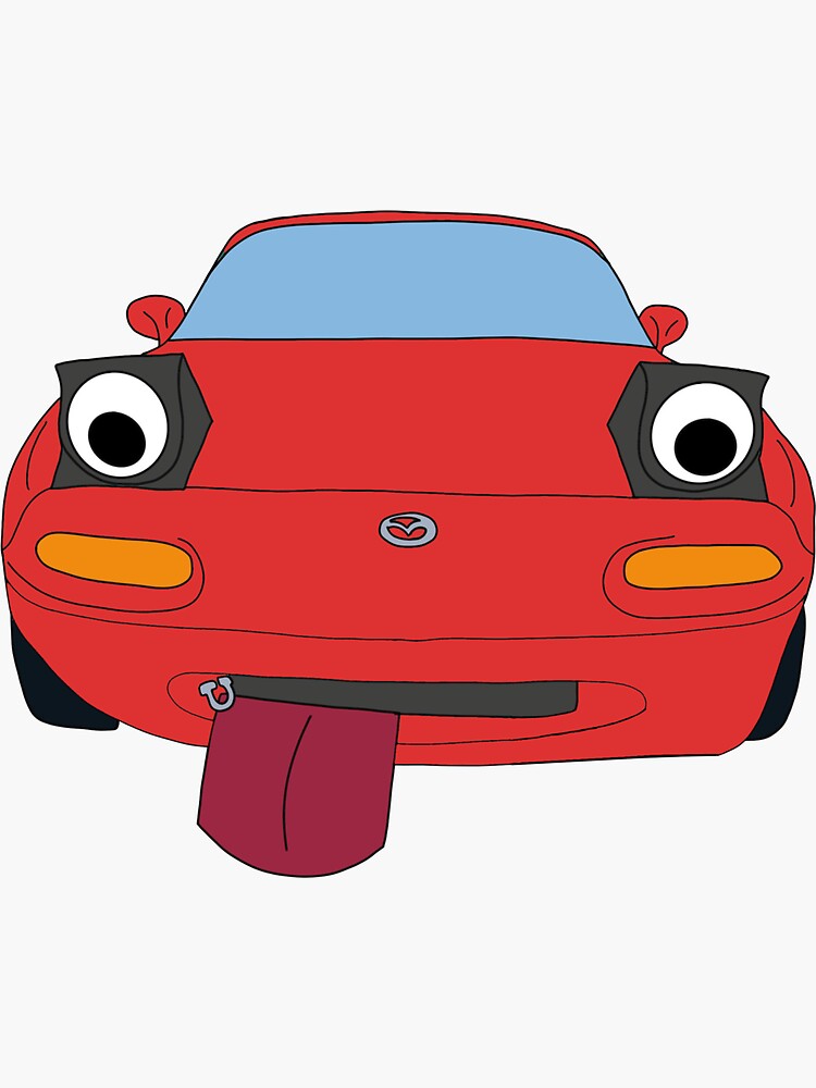 Pegatina «Rojo Mazda Miata MX5 Na Cartoon» de chipzza | Redbubble