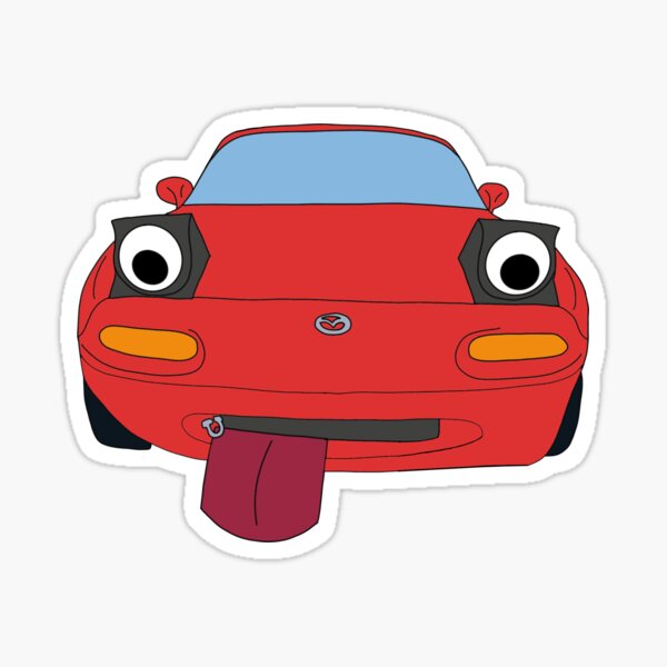 Pegatina «Rojo Mazda Miata MX5 Na Cartoon» de chipzza | Redbubble
