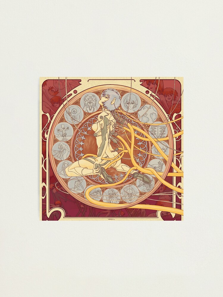 "Evangelion Rei Ayanami x Ghost in the Shell x Alphonse Mucha Art ...