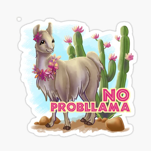 "No Probllama" Sticker by Unicornarama | Redbubble