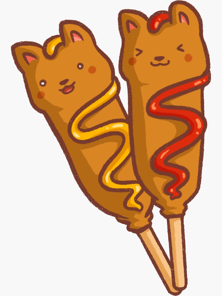"Corn Dogs" Sticker for Sale by mschibious | Redbubble