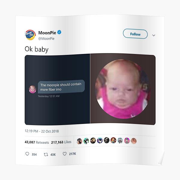 "Okay Baby" Poster by LottaAvacada | Redbubble