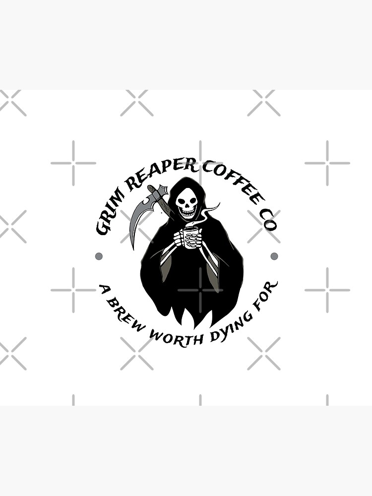 "Grim Reaper Coffee Company Coffee Fan Gift" Throw Blanket for Sale by ...