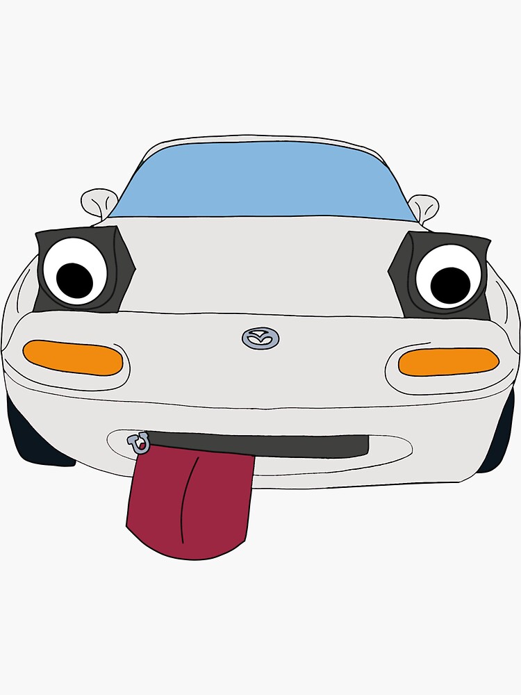 "Off White Mazda Miata MX5 Na Cartoon" Sticker for Sale by chipzza ...