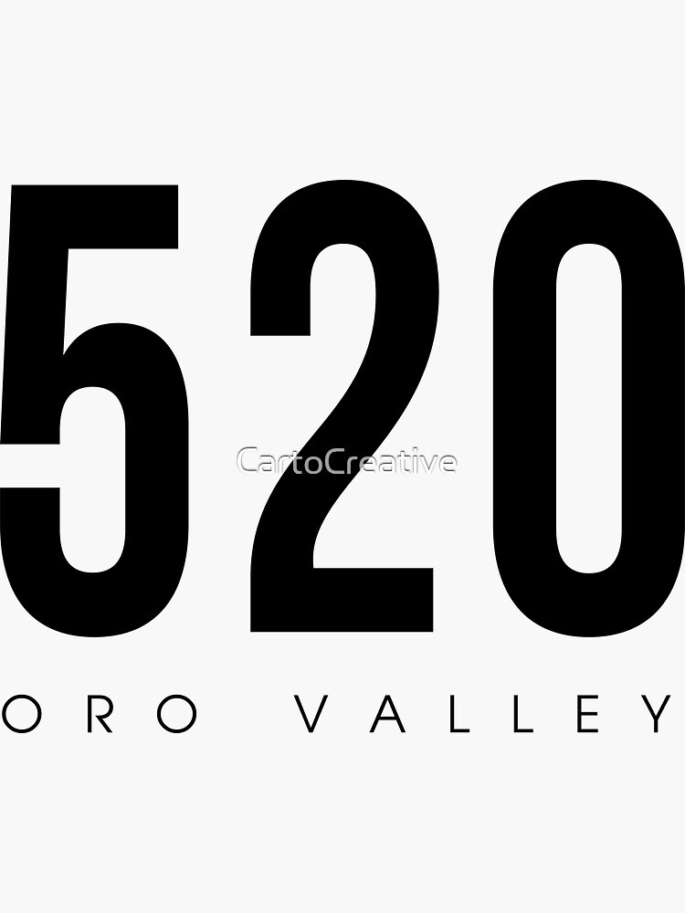 "Oro Valley, AZ- 520 Area Code" Sticker by CartoCreative | Redbubble