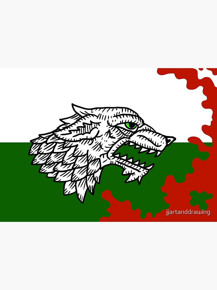 "wolf warrior flag. medieval banner." Poster for Sale by JJ adx | Redbubble