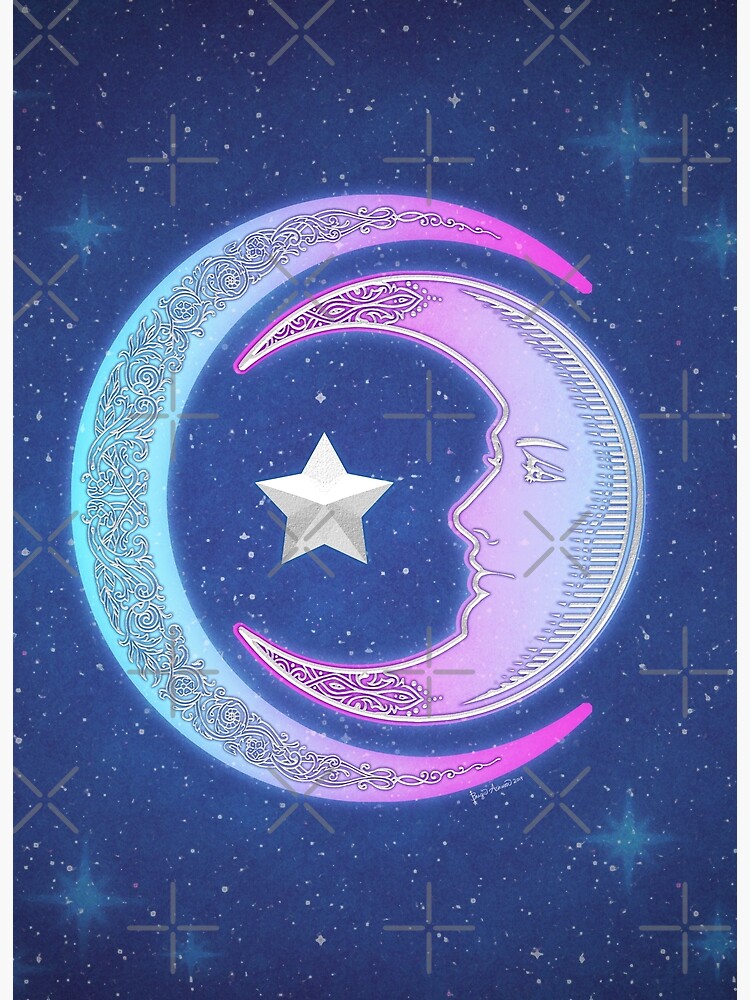 Double Crescent Moon Outline Customized Gold Moon Shape Double Sided