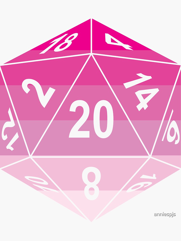 "Transparent Pink D20" Sticker by anniespjs | Redbubble