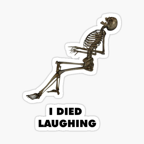 "I DIED LAUGHING" Sticker by visuals2018 | Redbubble