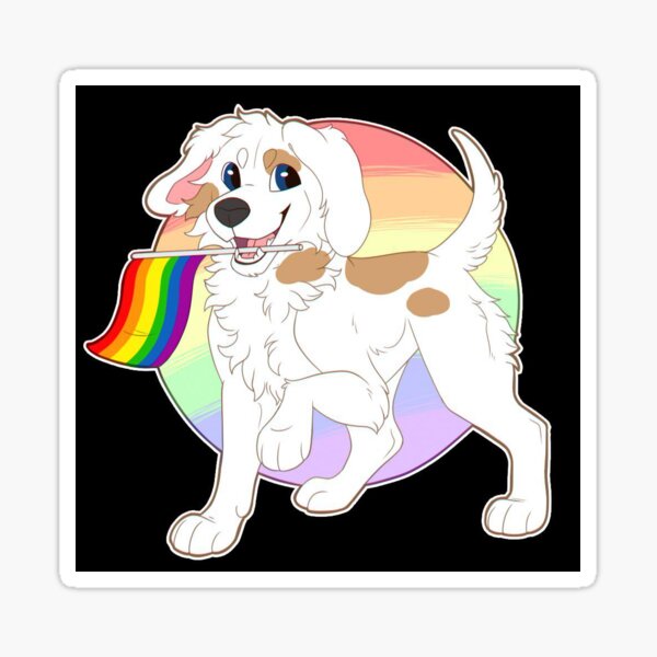 "Gay pride flag dog!" Sticker by Robbiek05 | Redbubble