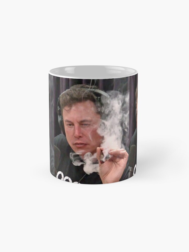"Elon Musk Smoking Weed On Joe Rogan Experience Picture" Coffee Mug for ...