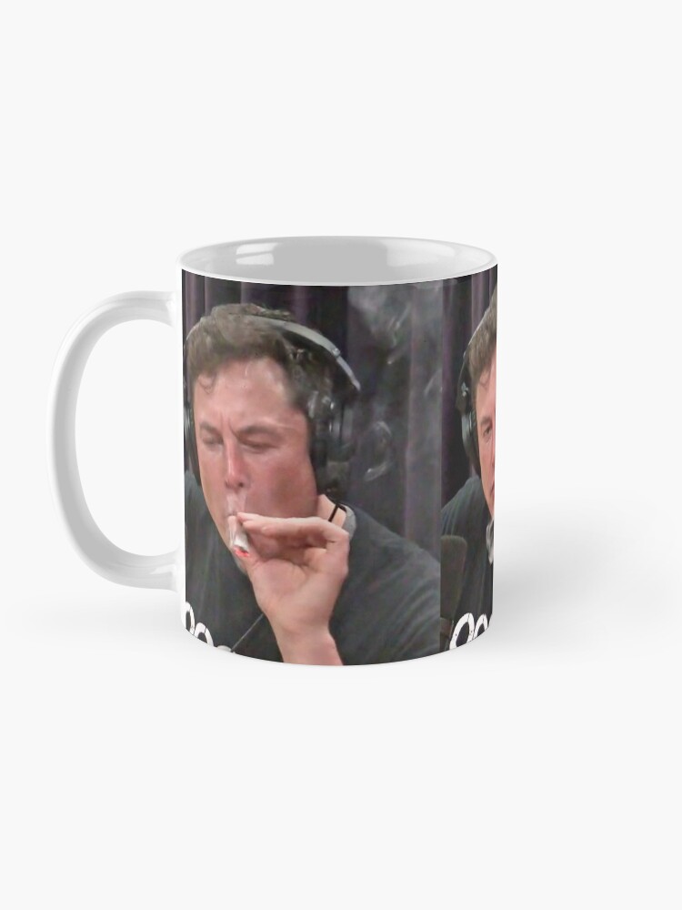 "Elon Musk Smoking Weed On Joe Rogan Experience Picture" Coffee Mug for ...