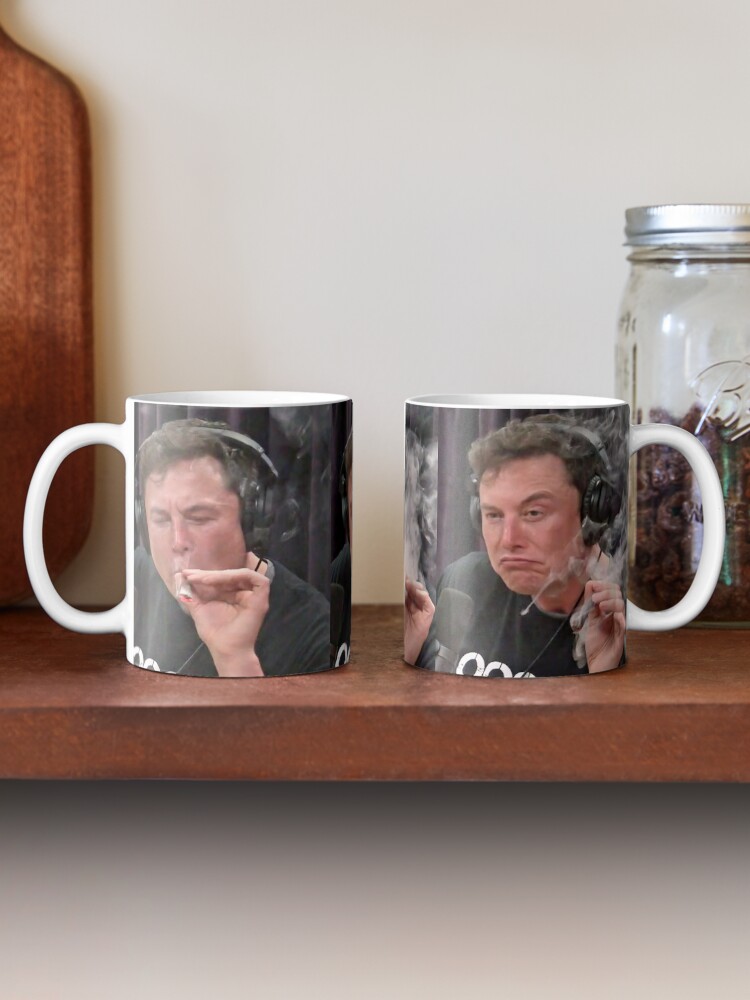 "Elon Musk Smoking Weed On Joe Rogan Experience Picture" Coffee Mug for ...
