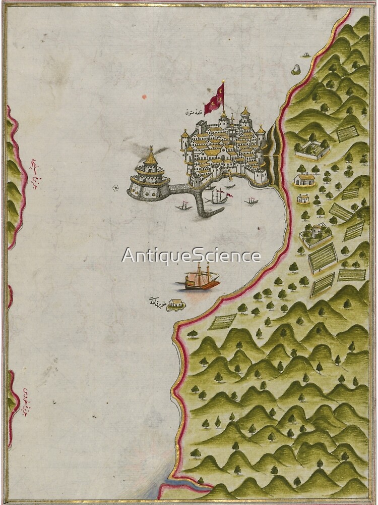 "Antique cartography: ancient map of Methana Fortress, Greece, from the ...