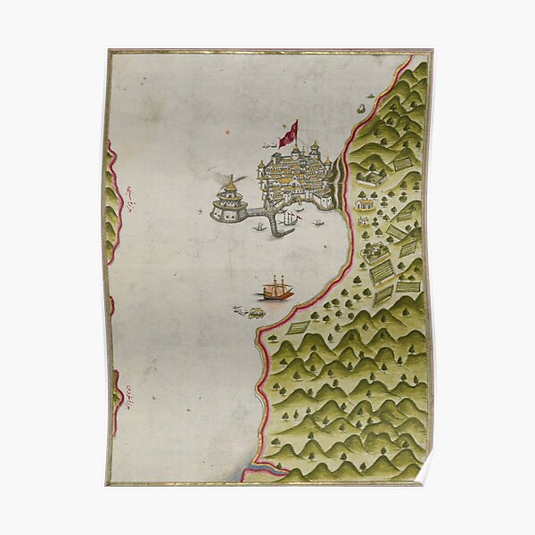 "Antique cartography: ancient map of Methana Fortress, Greece, from the ...