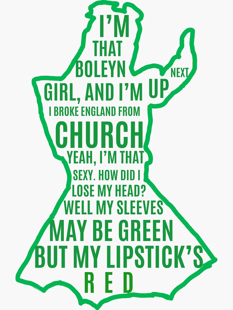 "SIX the MUSICAL Anne Boleyn Quote Sihlouette" Sticker for Sale by ...