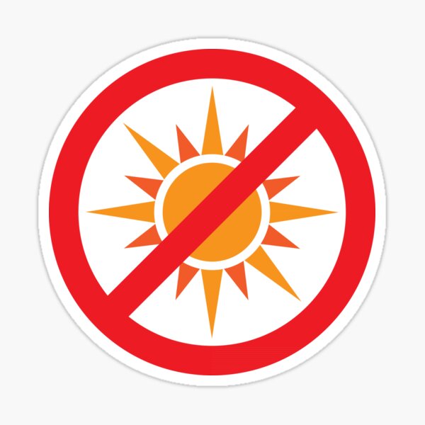"No Sun Symbol" Sticker for Sale by Zethinova | Redbubble