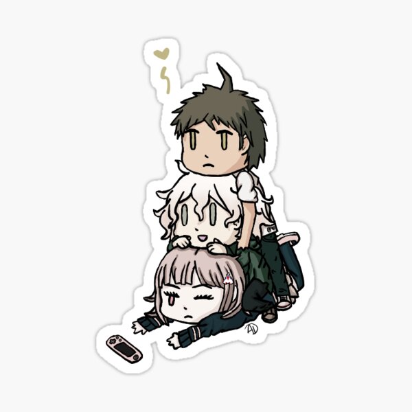 "Chiaki, Nagito, Hajime" Sticker for Sale by swaggingturtle | Redbubble