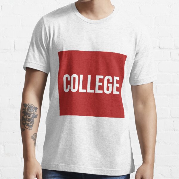 "College - Red and White" T-shirt for Sale by synthesizer | Redbubble ...