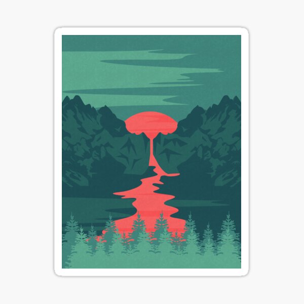 "The Red River" Sticker by ivetas | Redbubble