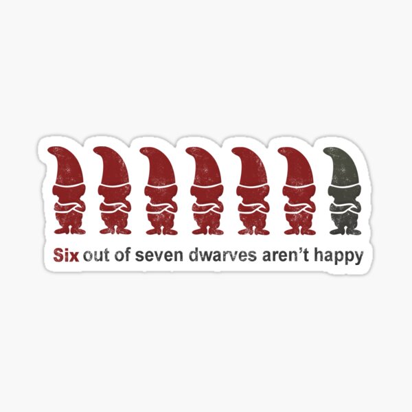 "Seven 7 Dwarfs " Sticker for Sale by VeiledPest | Redbubble