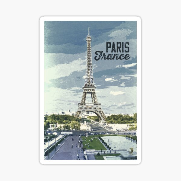 "Paris, France Vintage style poster" Sticker for Sale by Naumovski ...