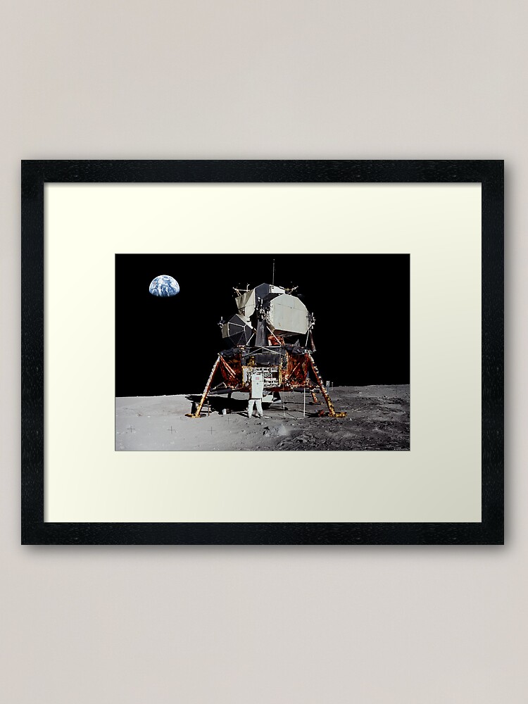 "Aldrin and Apollo 11 Lunar Module Eagle panorama" Framed Art Print by ...