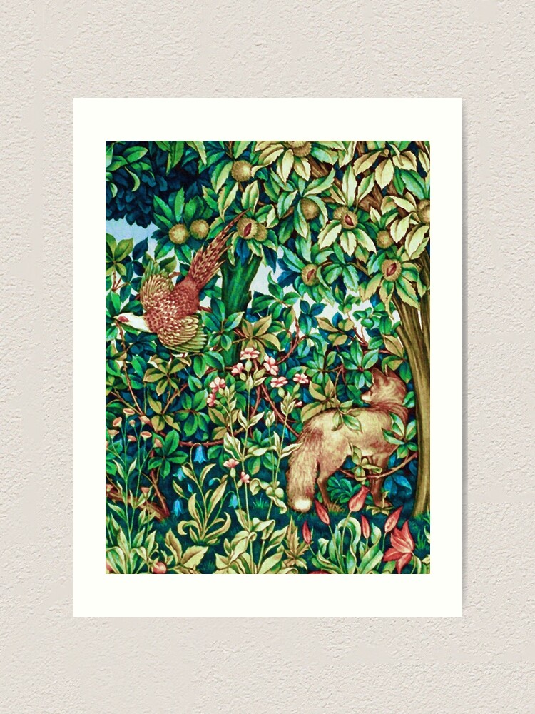 "William Morris Fox and Pheasant Tapestry Print " Art Print for Sale by ...