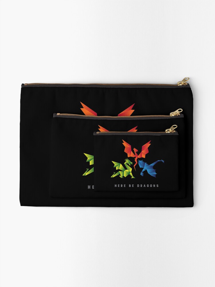 "SCP-1762 Where The Dragons Went Origami Style Dragons" Zipper Pouch ...