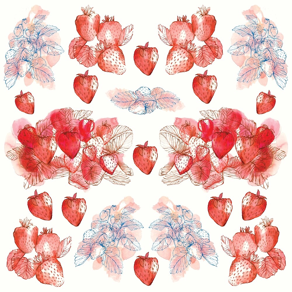 "Strawberry plant pattern" by Sharon Farrow | Redbubble