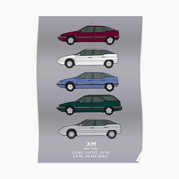 "Citron XM S2 classic car collection" Poster by RJWautographics | Redbubble