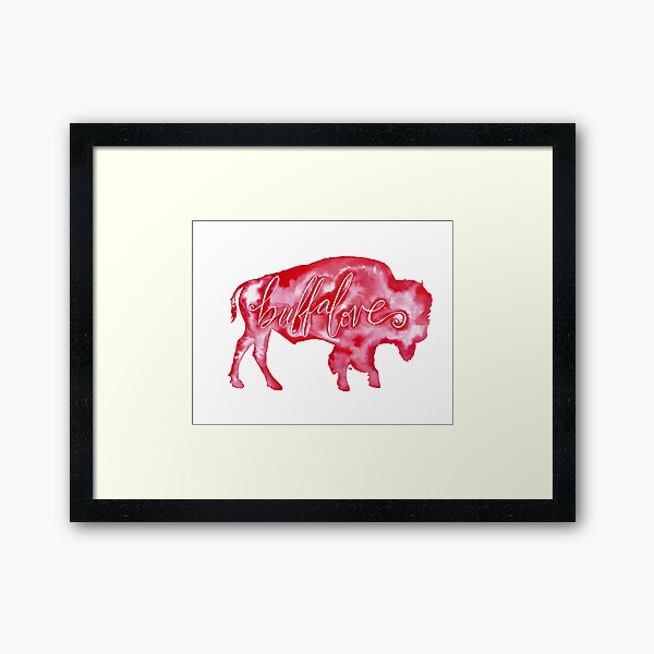 "Buffalove Buffalo Watercolor" Framed Art Print for Sale by Srozeski ...