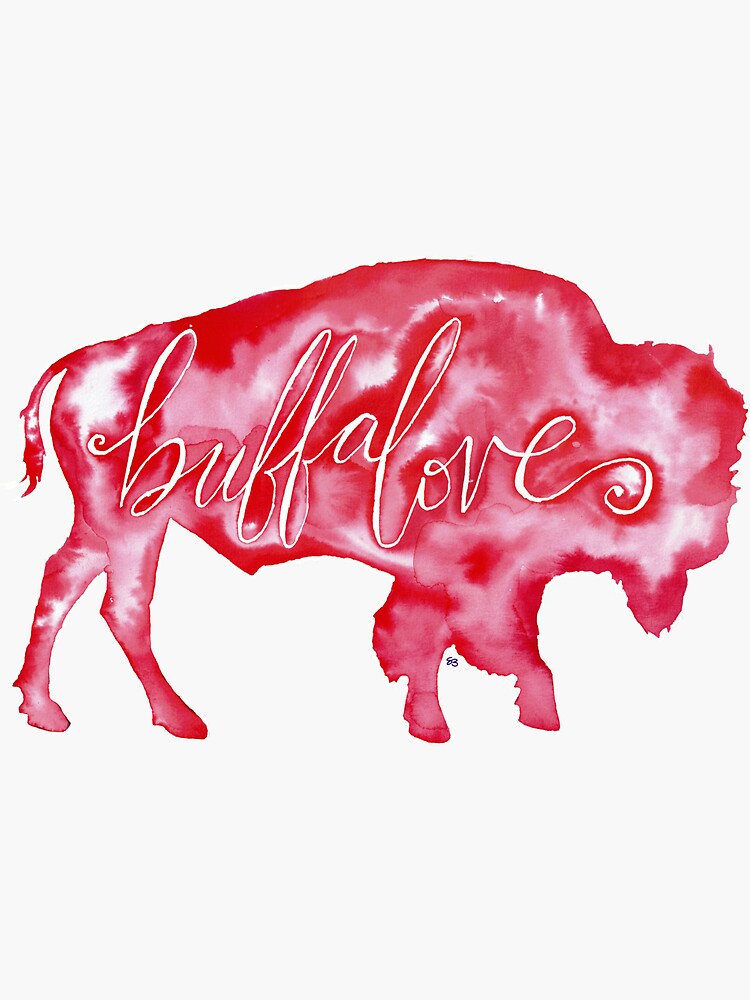 "Buffalove Buffalo Watercolor" Sticker by Srozeski | Redbubble