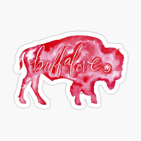 "Buffalove Buffalo Watercolor" Sticker by Srozeski | Redbubble