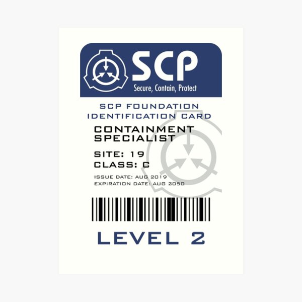 "SCP Foundation Containment Specialist Badge " Art Print by ...