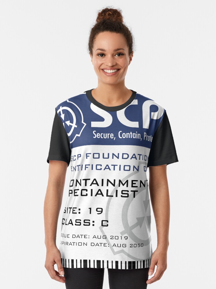 "SCP Foundation Containment Specialist Badge " Graphic T-Shirt for Sale ...