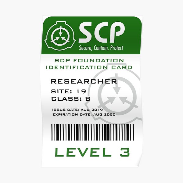 "SCP Foundation Researcher Badge " Poster for Sale by opalskystudio ...