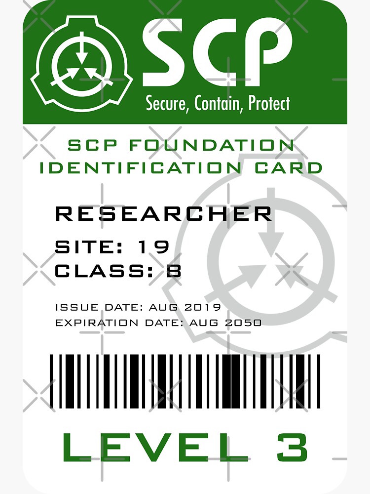 "SCP Foundation Researcher Badge " Sticker for Sale by opalskystudio ...
