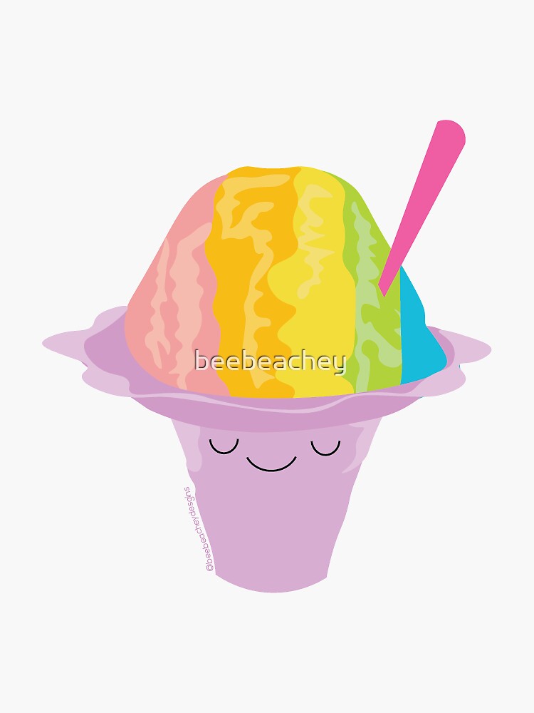 Holographic Rainbow Shave ice Sticker Paper & Party Supplies Stickers ...