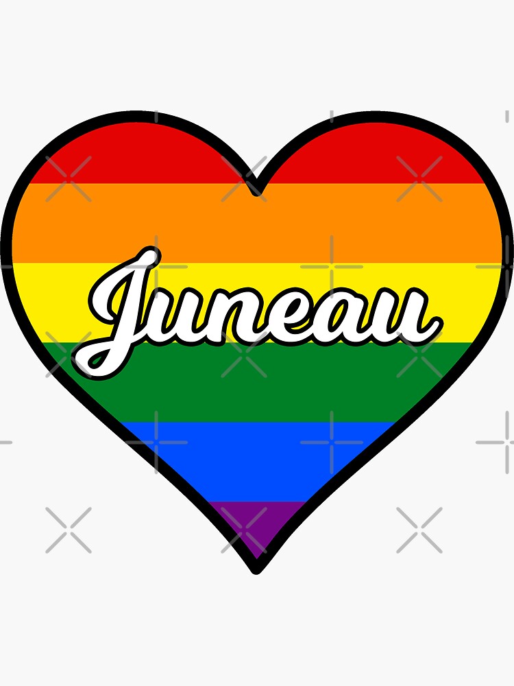 "Juneau Alaska Gay Pride Heart" Sticker by fearcity | Redbubble