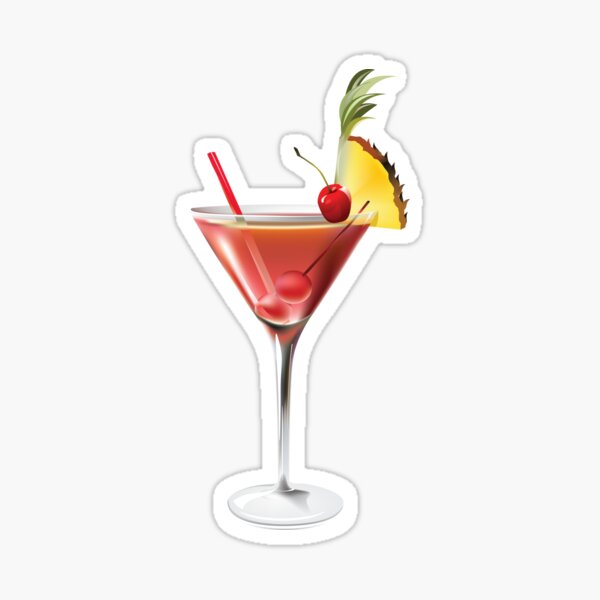 "cocktail glass" Sticker by Pennycoolcat | Redbubble