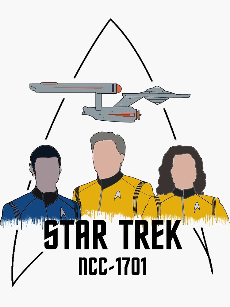 "NCC-1701 bridge crew" Sticker for Sale by sci-fi-nerd | Redbubble
