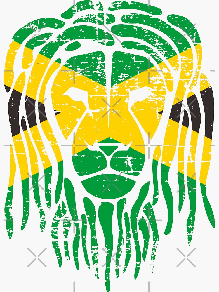 "Jamaican Flag Reggae Lion Head" Sticker for Sale by goodspy | Redbubble
