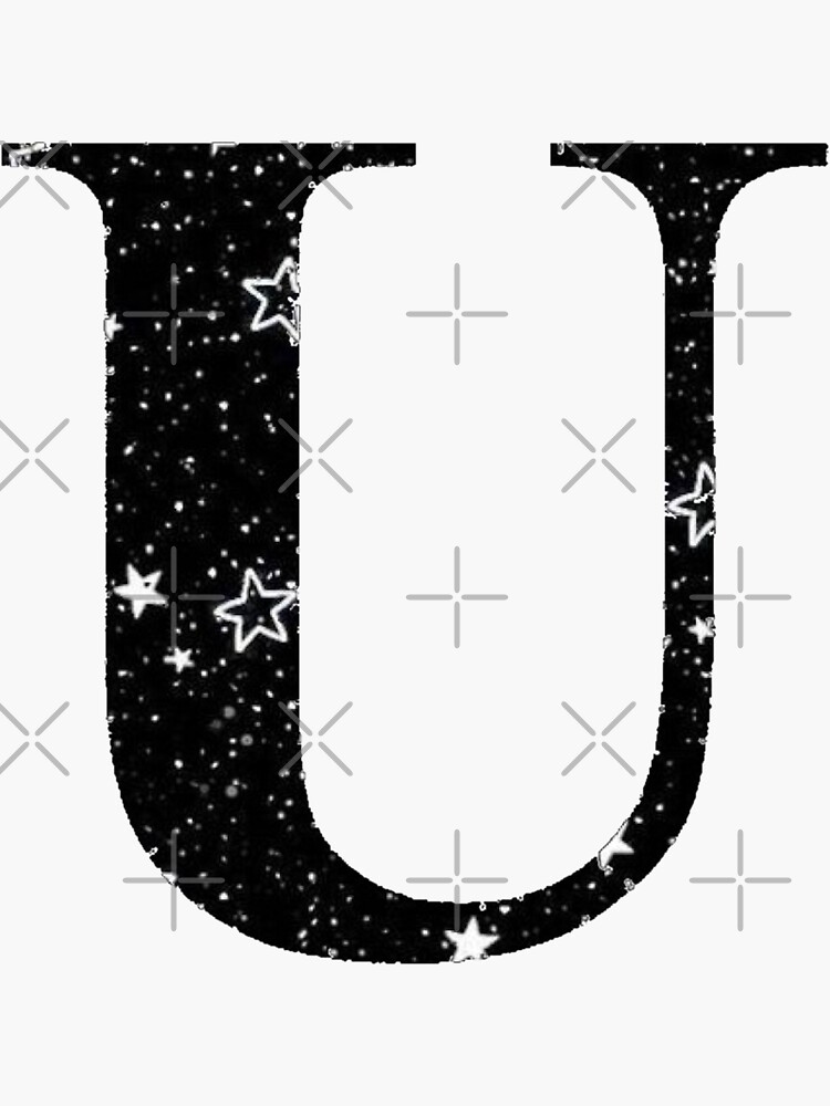 "Letter U White Stars Black Sky" Sticker for Sale by laylafd31 | Redbubble