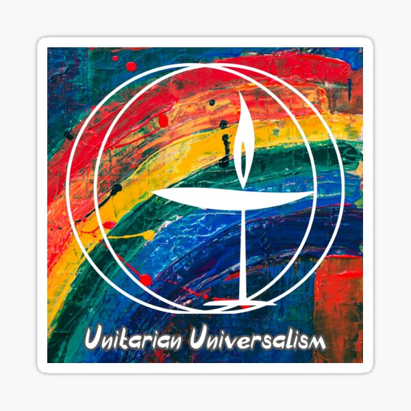 "UU Flaming Chalice on Rainbow Canvas" Sticker for Sale by gwinna ...