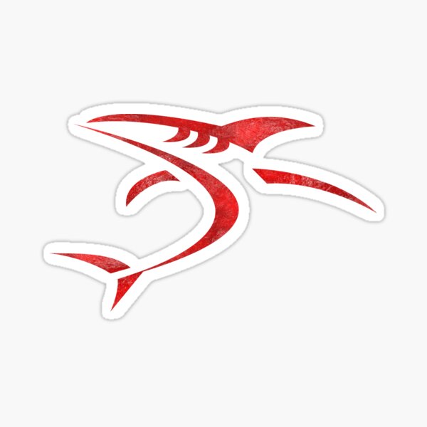 "Shark in red" Sticker by phys | Redbubble